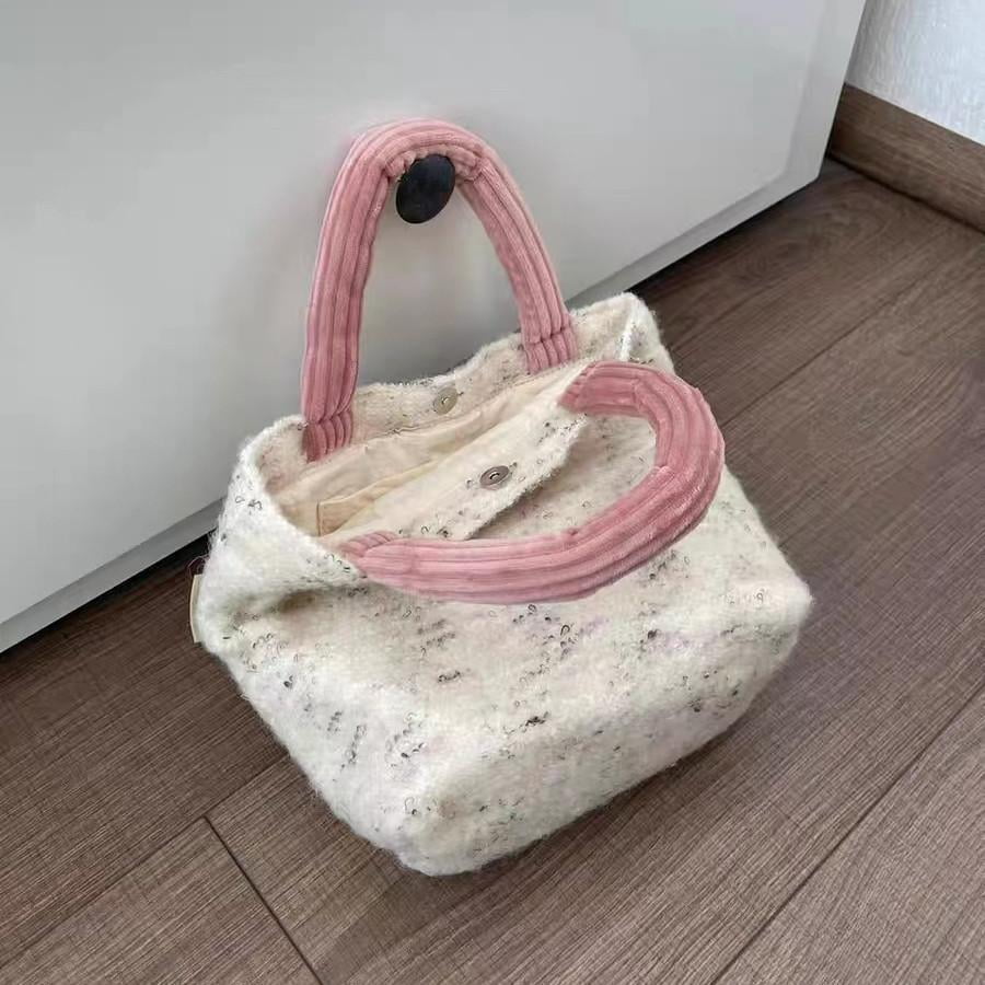 IELGY Warm Huhu cotton handle portable bucket bag, Korean cute ...