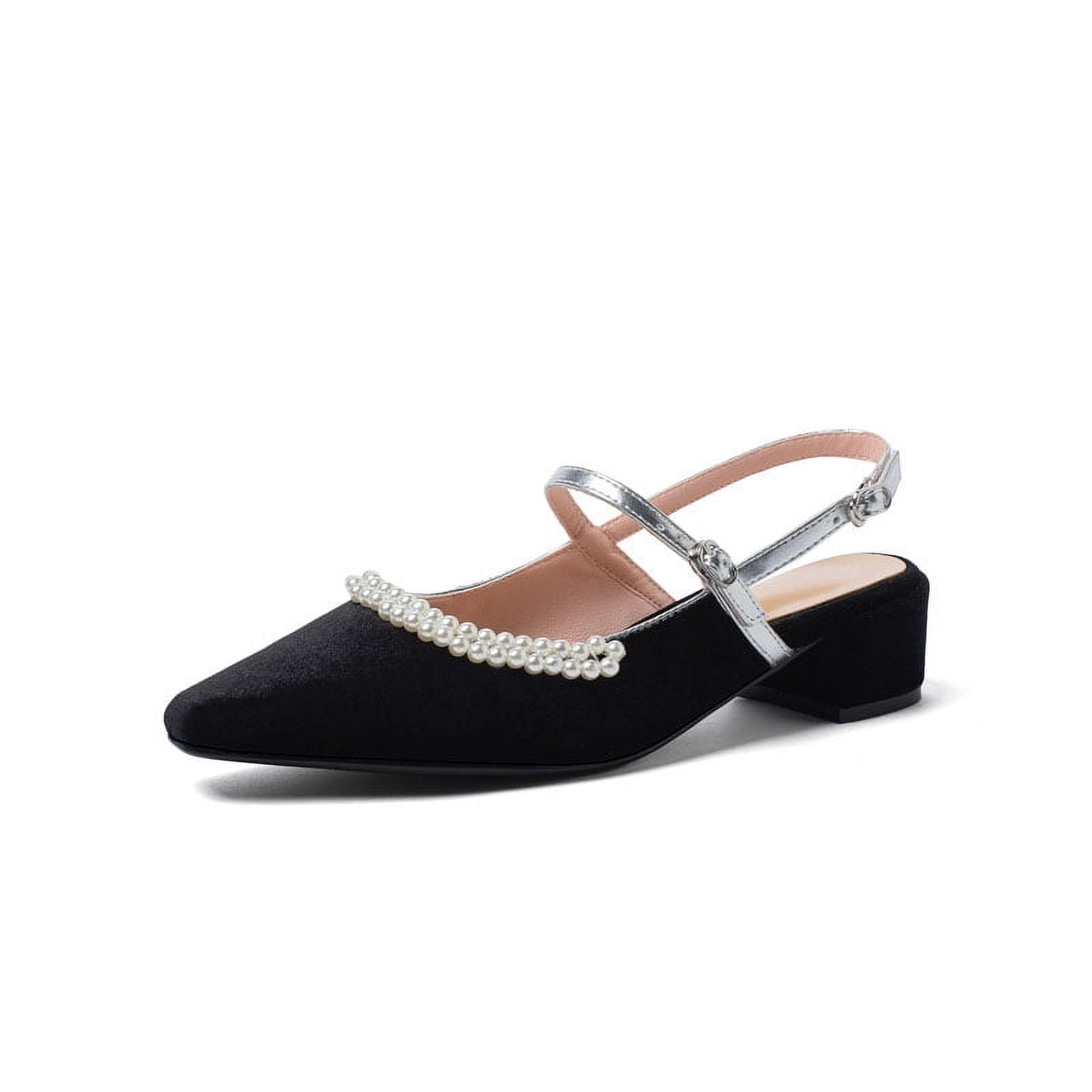 IELGY Women's toe cap sandals frosted one-piece buckle chunky heel ...