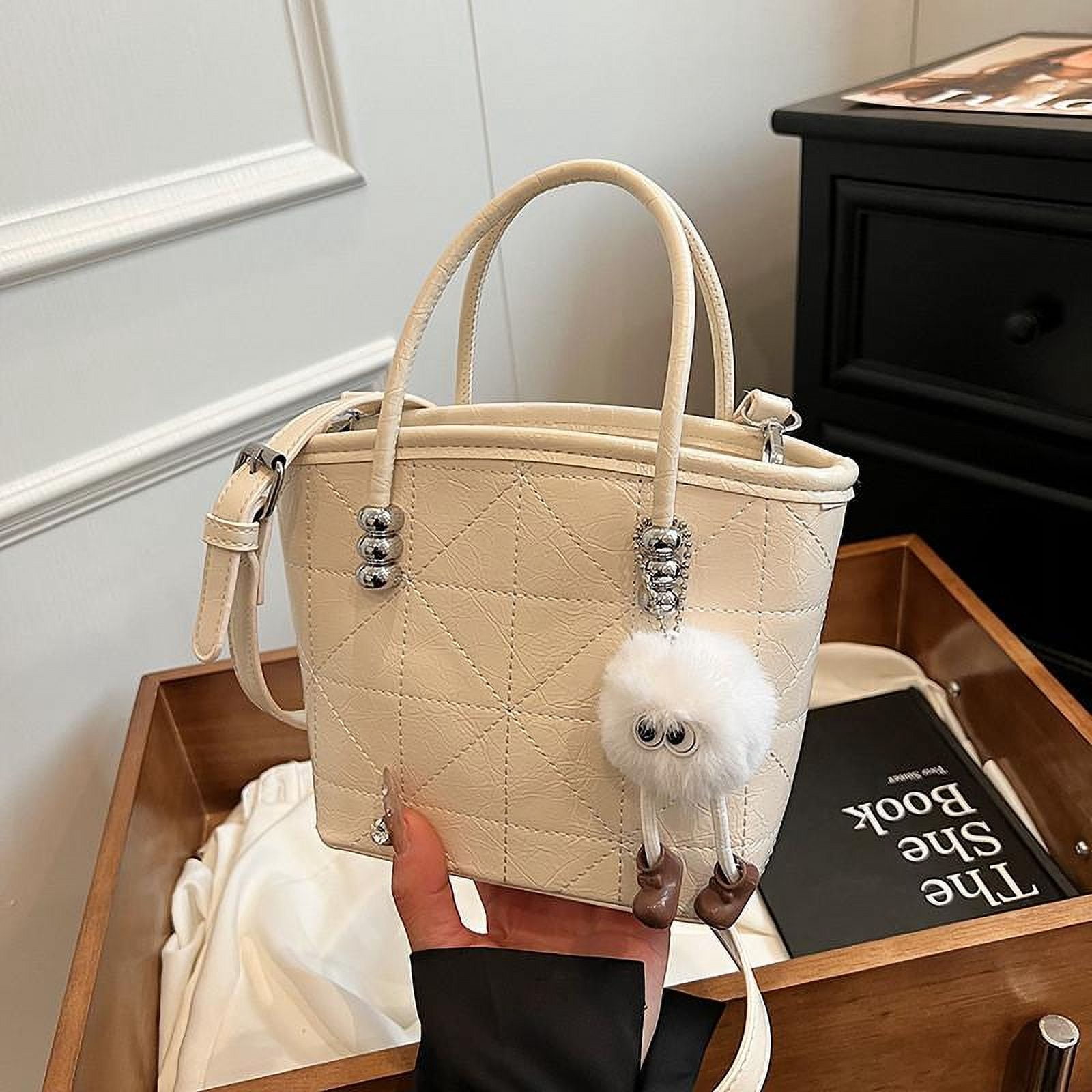 IELGY fashion diamond bucket bag, versatile niche shoulder messenger ...
