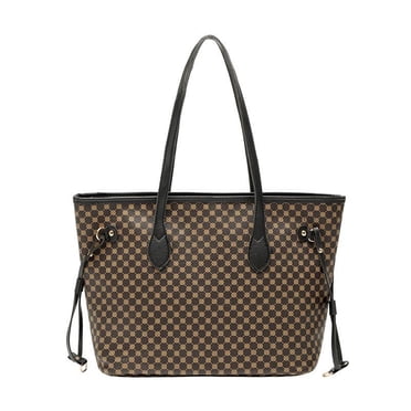 XB Checkered Handbags Set for Women Faux Leather Tote Satchel Bags with ...