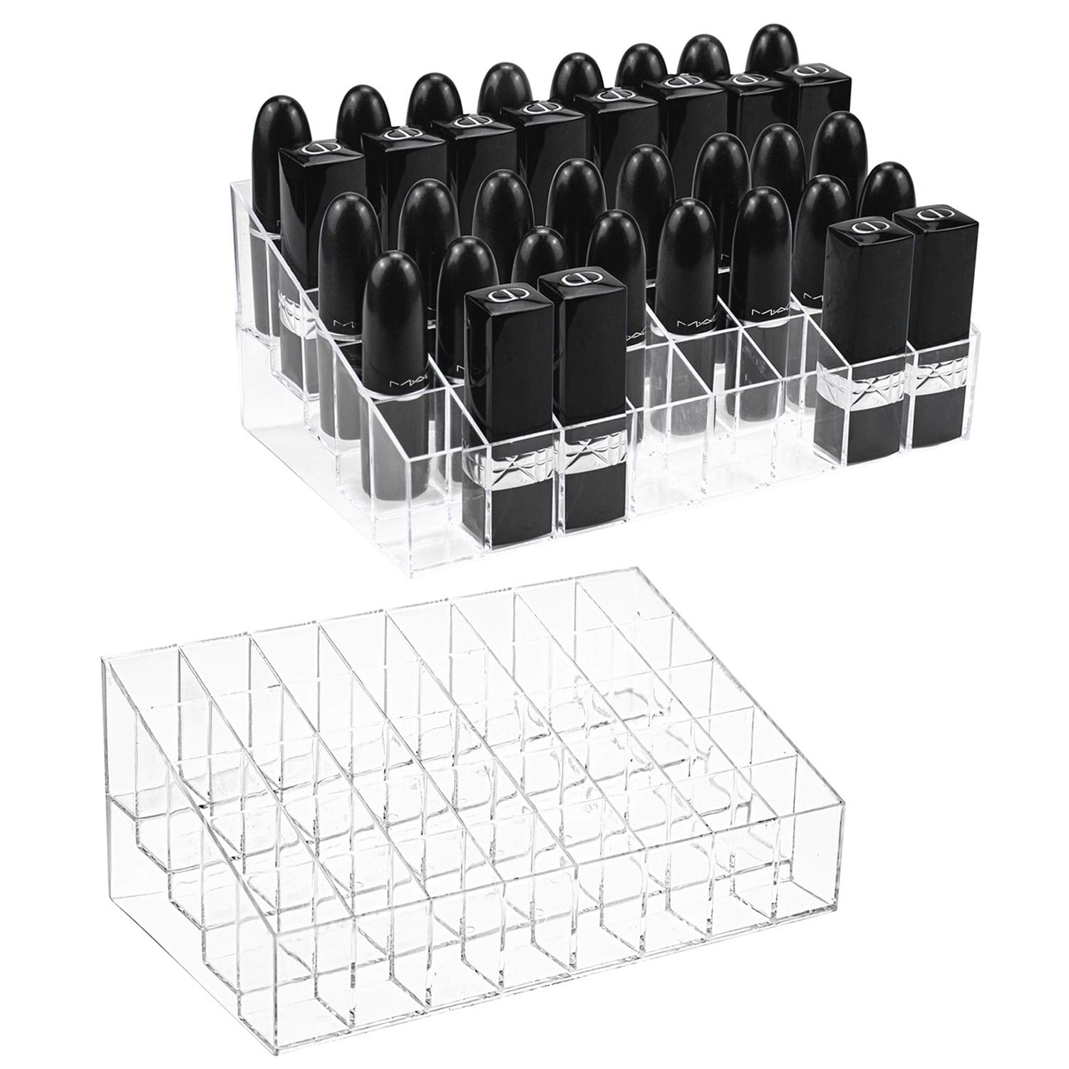 IEMIEBSHA 2 Pack Lipstick Holder, 40 Slot Acrylic Makeup Organizer ...