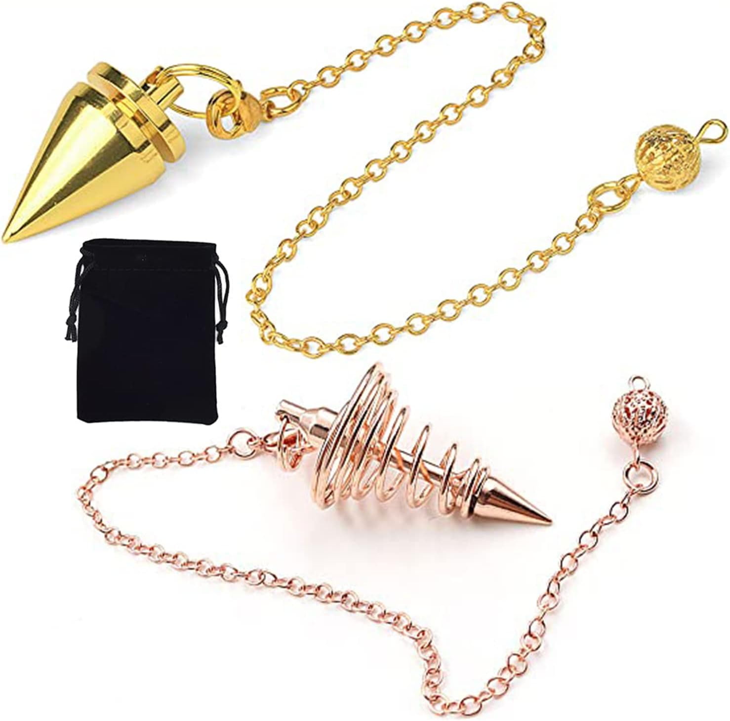 IEMIEBSHA 2pcs Pendulum Dowsing Reiki Healing Pendulum Chain Scrying ...