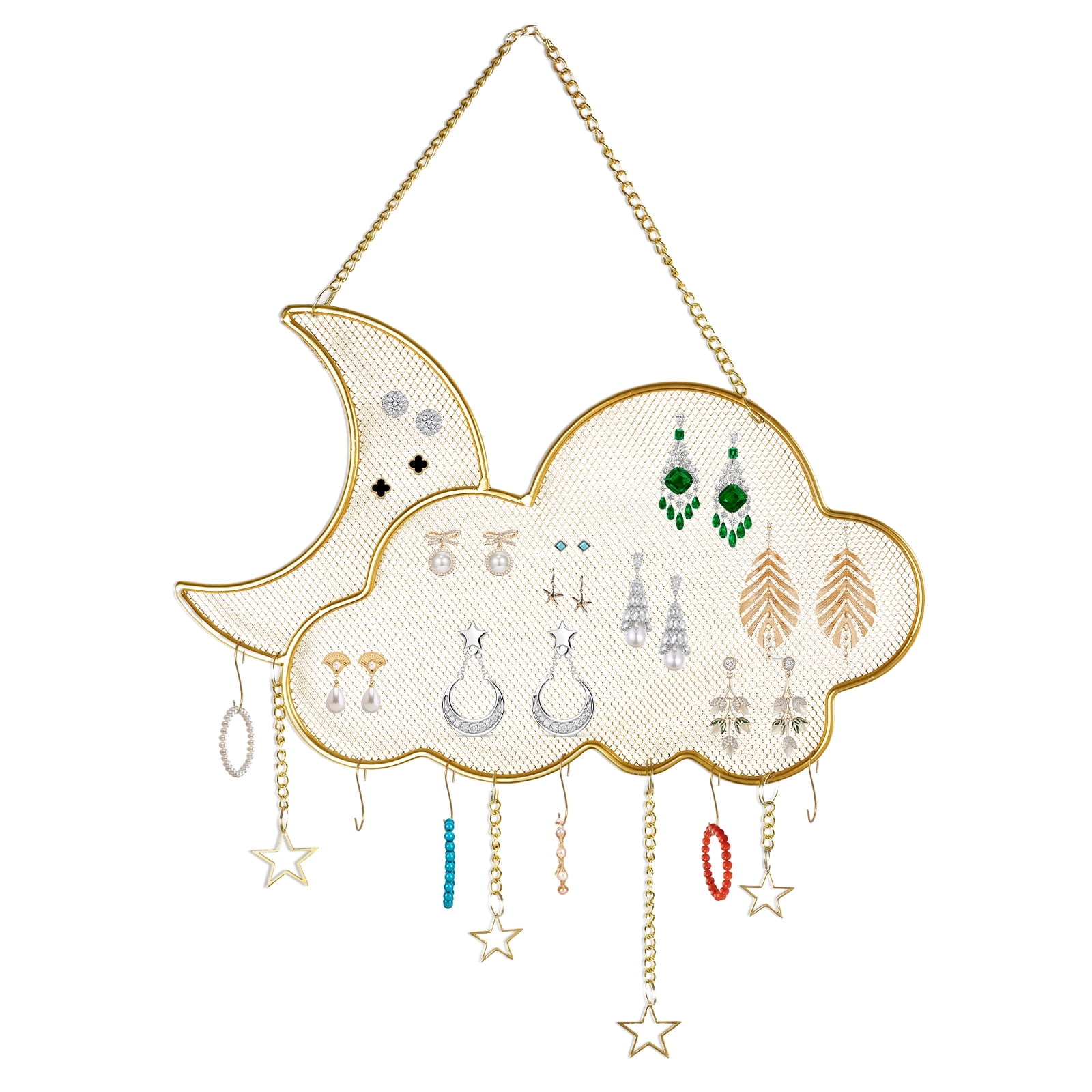 Earring Wall Holder, Wall Mounted Earring Holder with 6 Hooks, Hanging ...