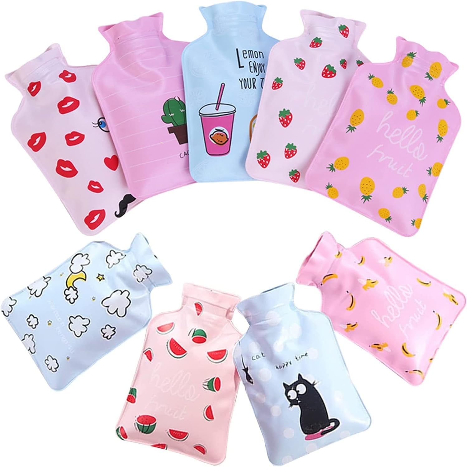 IEMIEBSHA Hot Water Bottle, 9 PCS Small Hot Water Bottles Portable Hot ...