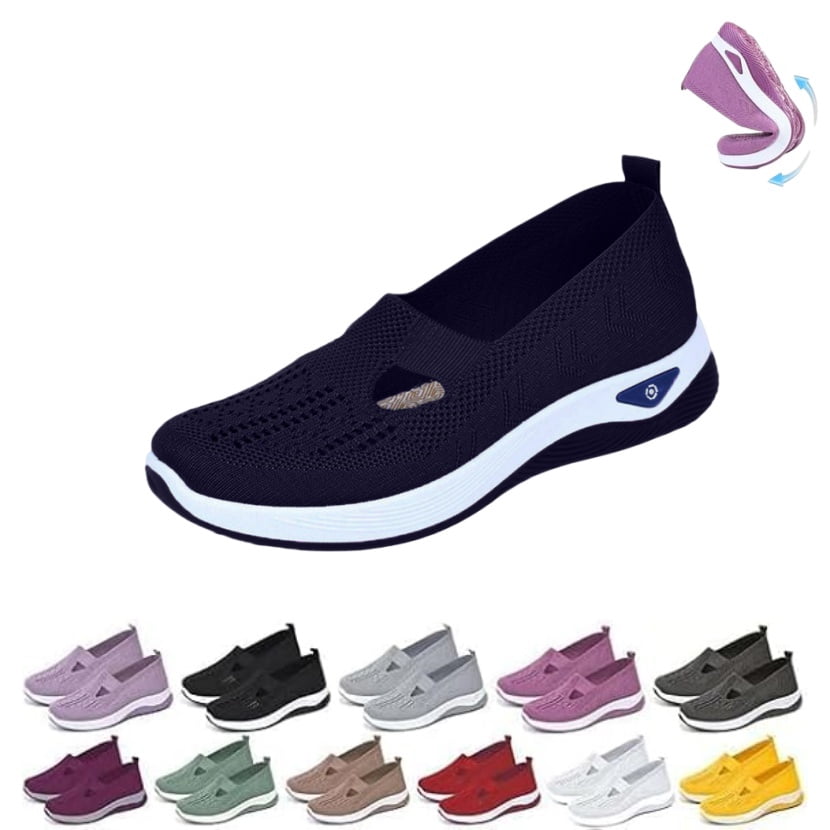 IEMIEMIEM Women's Orthopedic Shoes Breathable Knitted Slip On Sneaker ...