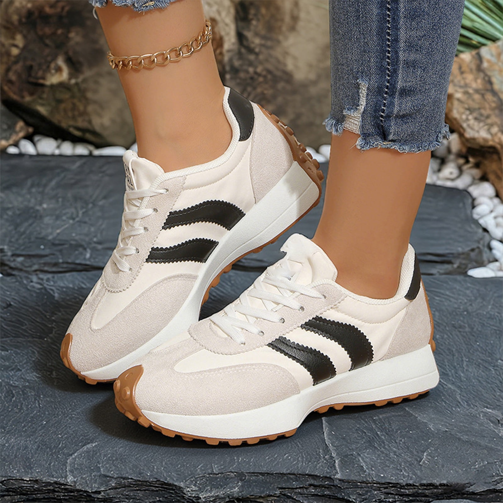 IEMIEMIEM Women's Thick Sole Sneakers Non Slip Fashion Breathable ...