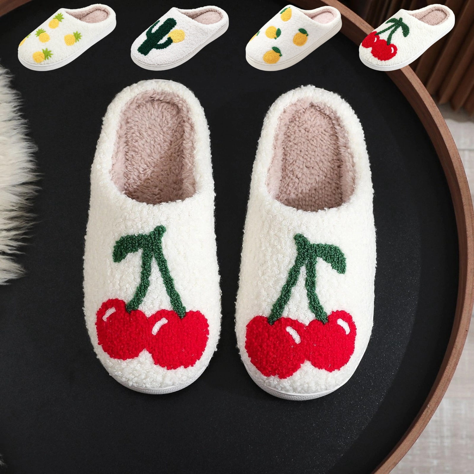 IEMIEMIEM Womens Slippers Fruit Plant Patterns Various Cartoon Patterns ...