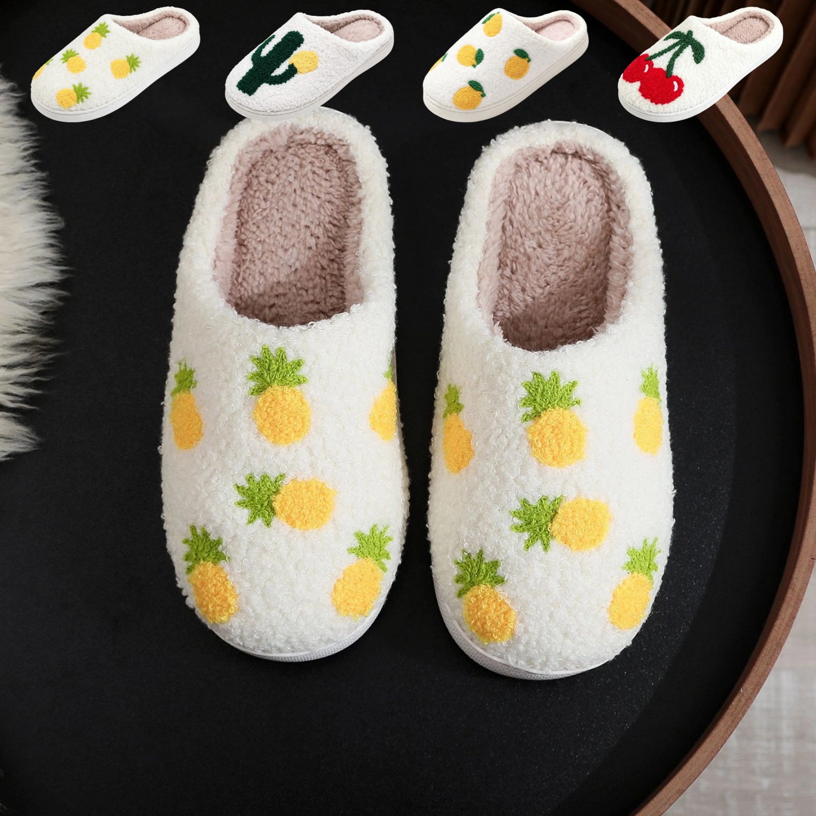 IEMIEMIEM Womens Slippers Fruit Plant Patterns Various Cartoon Patterns ...