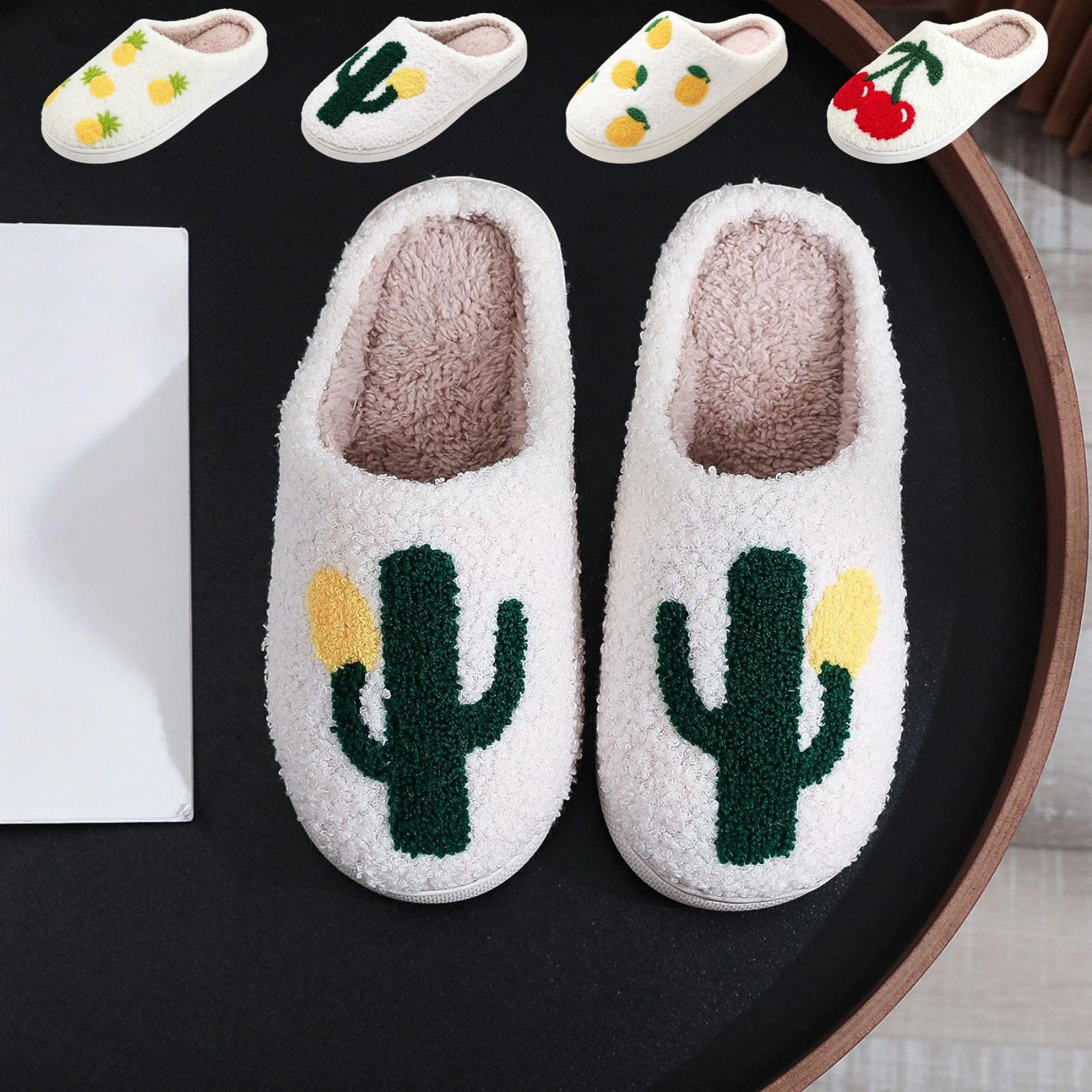 IEMIEMIEM Womens Slippers Fruit Plant Patterns Various Cartoon Patterns ...