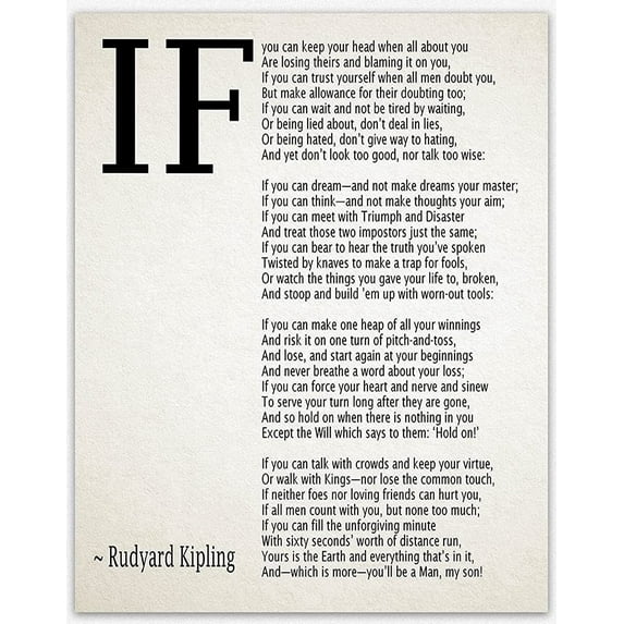 IF Poem Art Print IF Poem By Rudyard Kipling Art Print IF If Poem If ...