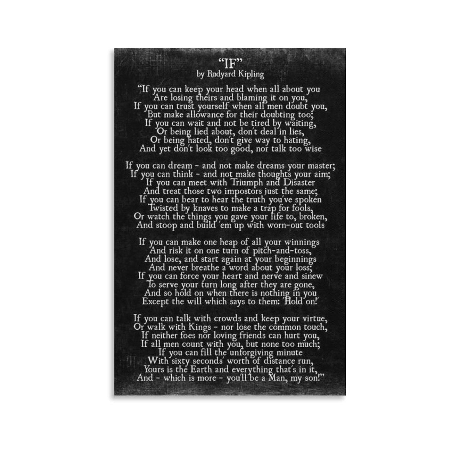 IF Rudyard Kipling Motivational Inspirational 2 Posters Art Print Wall ...