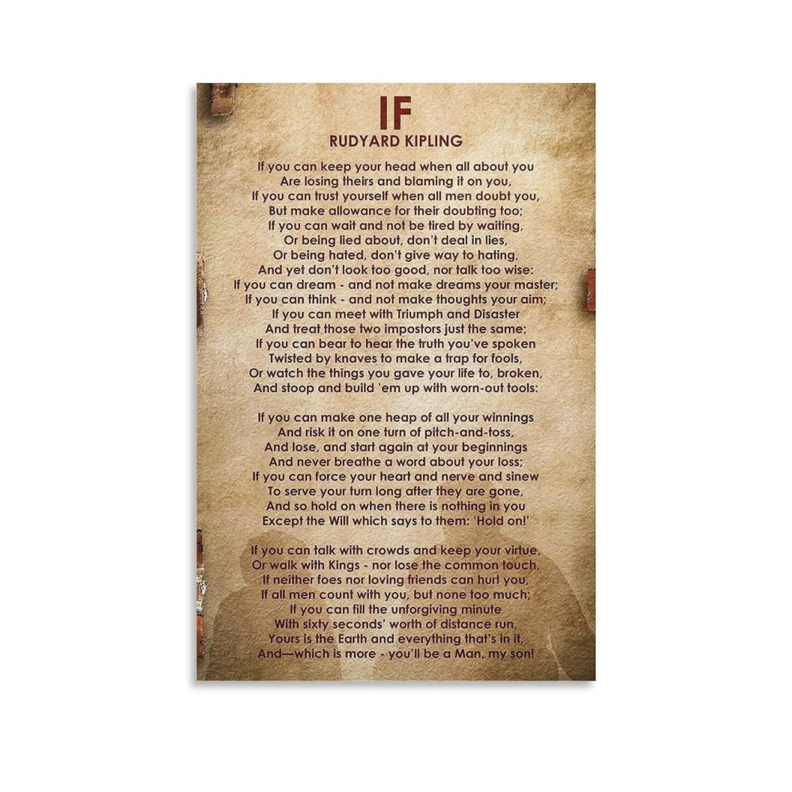 IF Rudyard Kipling Motivational Inspirational 3 Posters Art Print Wall ...