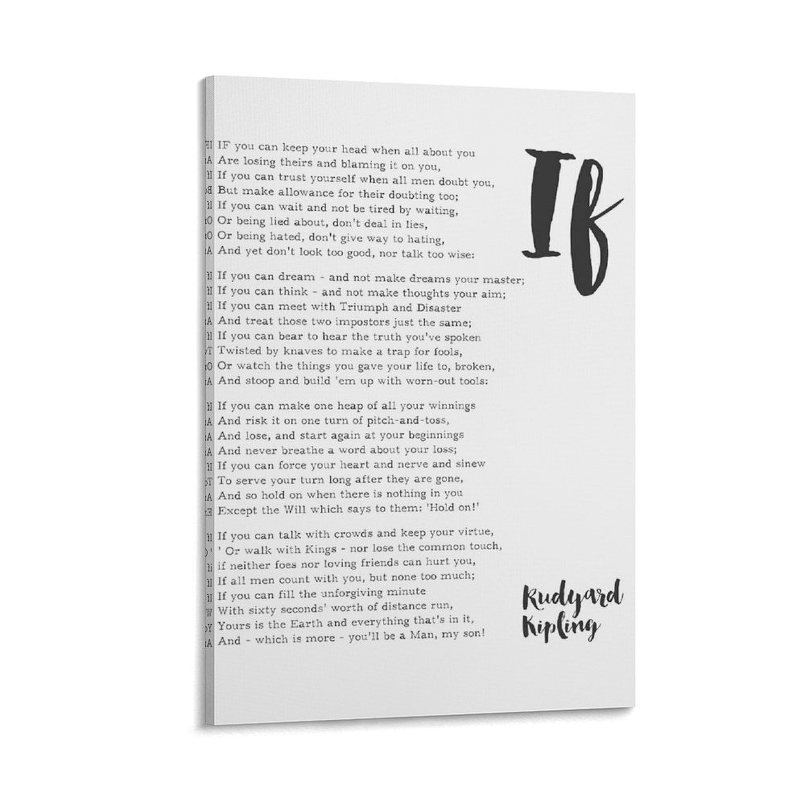 IF Rudyard Kipling Motivational Inspirational Art Poster Canvas ...
