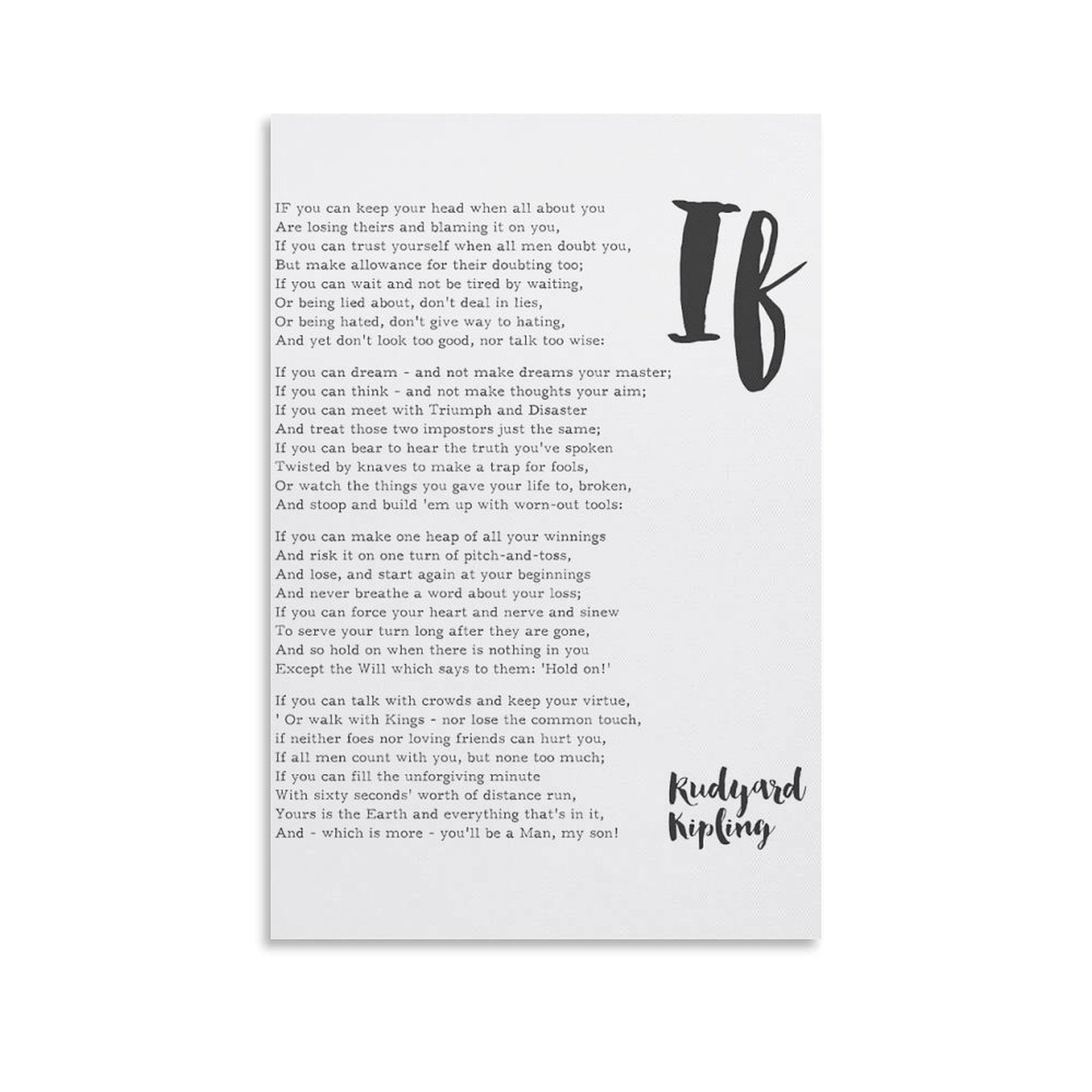 IF Rudyard Kipling Motivational Inspirational Print Photo Art Painting ...