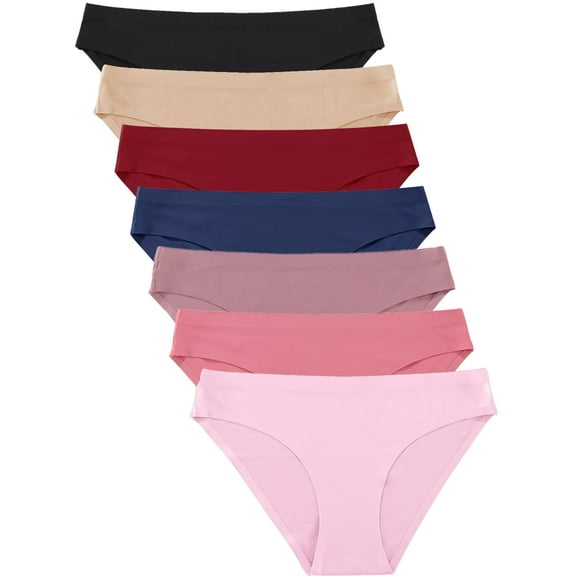Caterlove Women's Seamless Underwear No Show Stretch Bikini Panties ...