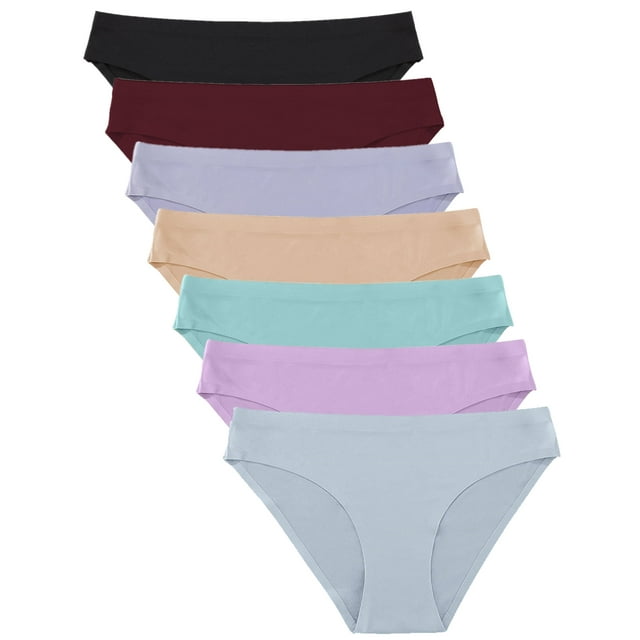 IF YOU Seamless Underwear For Women No Show Stretch Bikini Panties ...