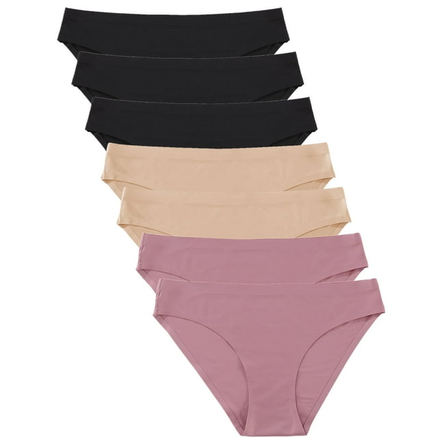 IF YOU Seamless Underwear For Women No Show Stretch Bikini Panties ...