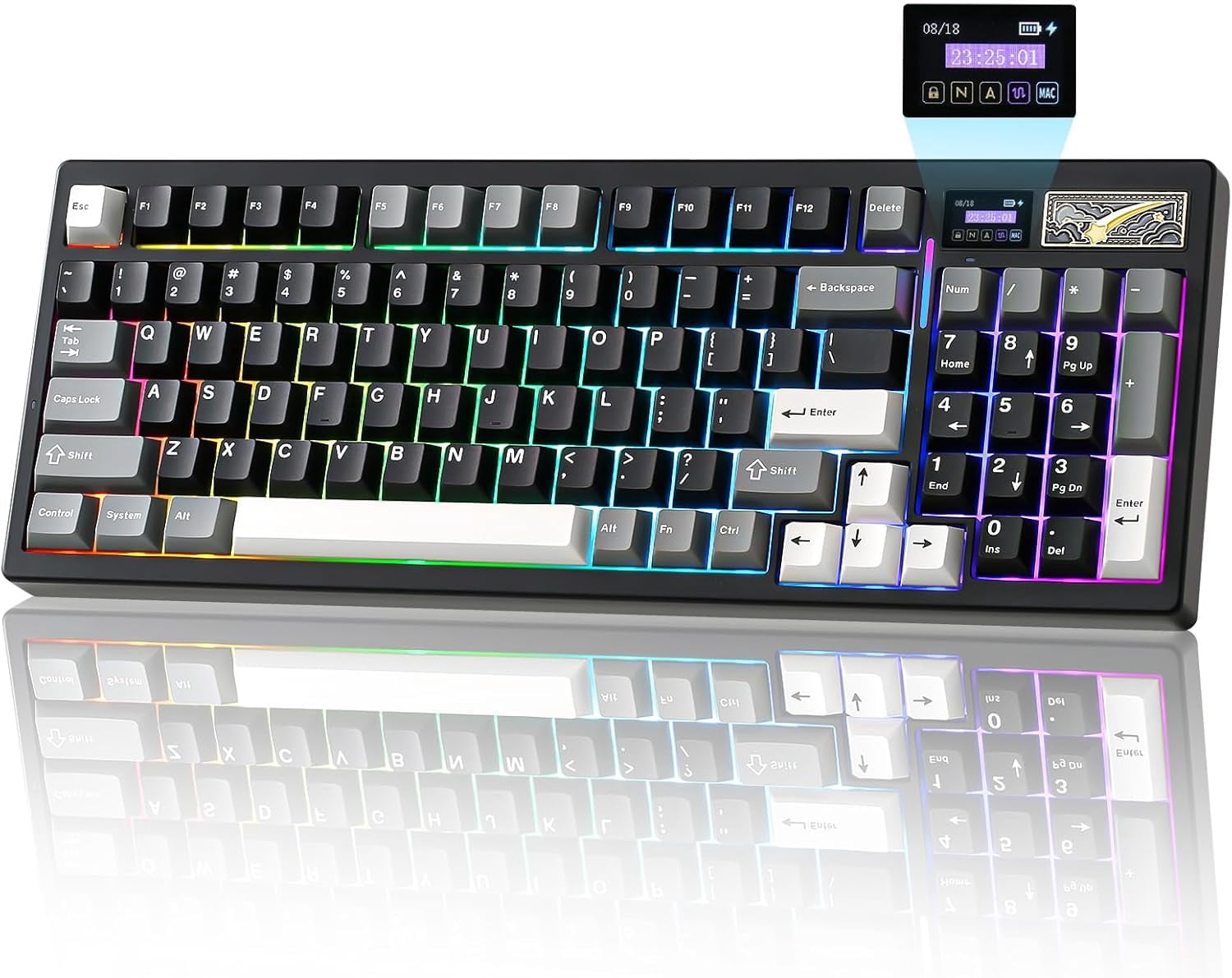 IF99 Mechanical Gaming Keyboard with LCD Display, QMK/VIA Programmable ...