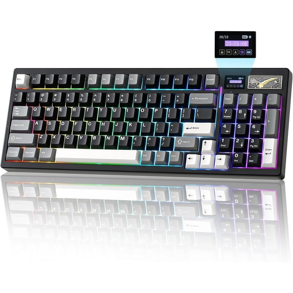 IF99 Mechanical Gaming Keyboard with LCD Display, QMK/VIA Programmable ...