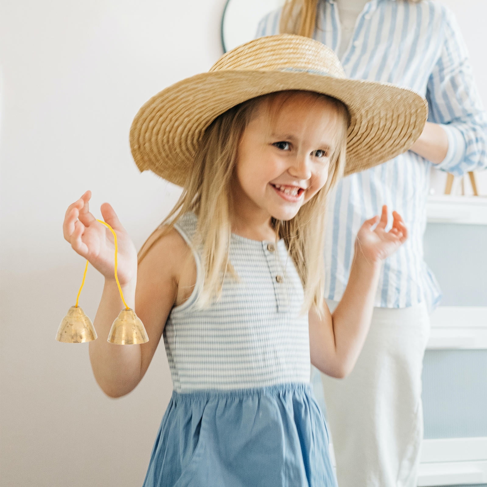 IFANLANDOR 1 Pair Golden Copper Bells Percussion Instrument Bell Set ...