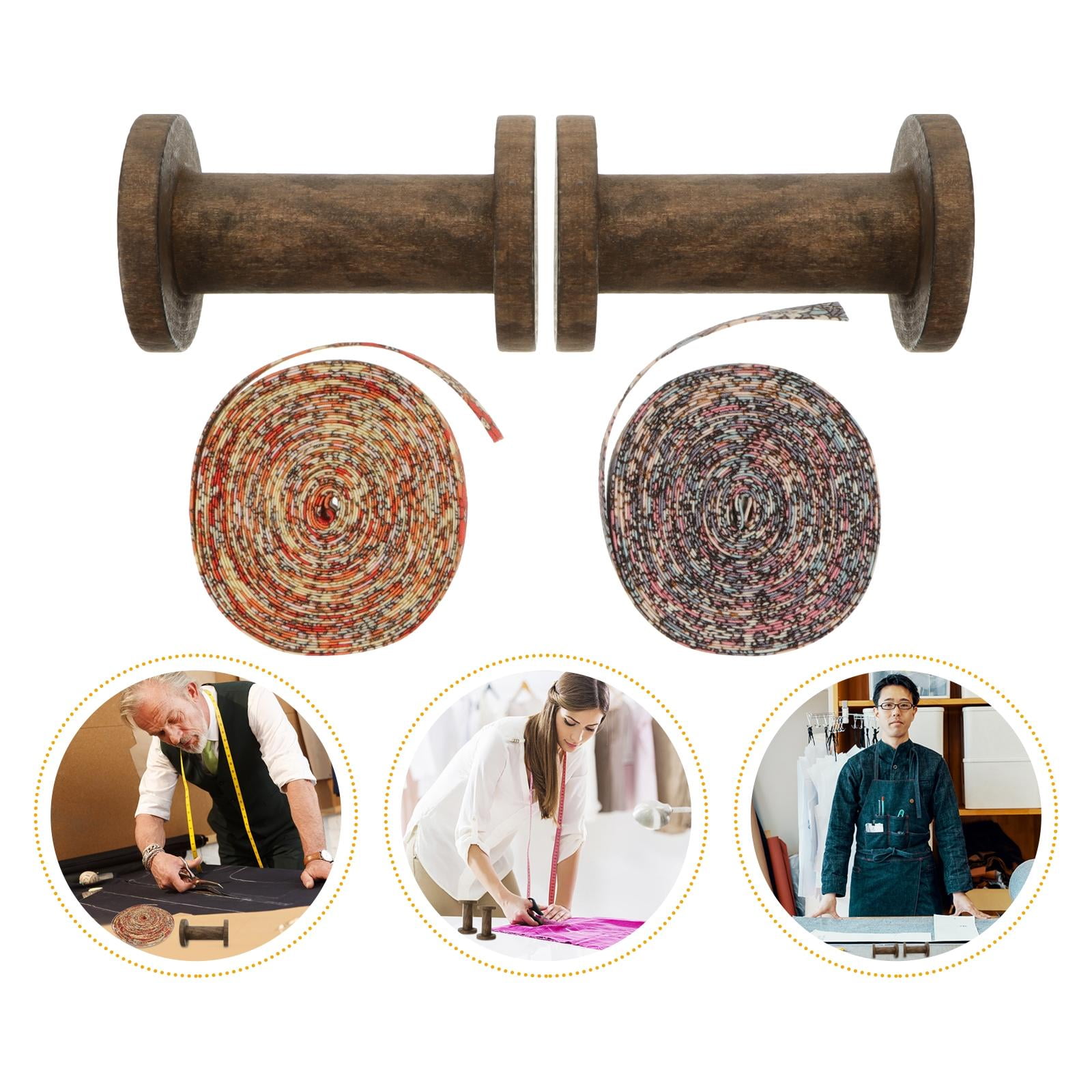 IFANLANDOR Embroidery Bobbins Wooden Bobbins with Cotton Assorted Color ...