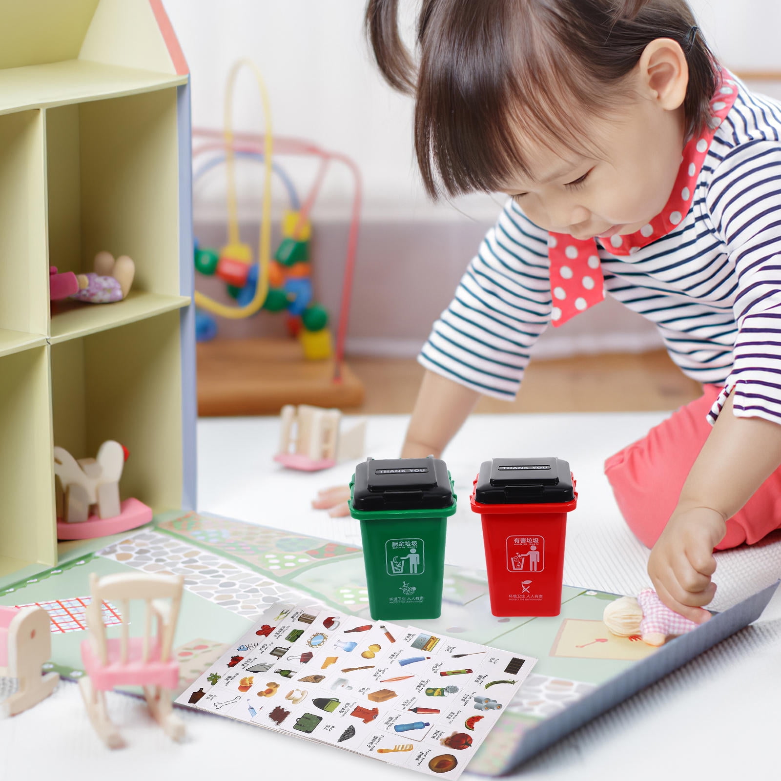 IFANLANDOR 1 Set Garbage Bins Toys Trash Can Shape Assorted Color ...