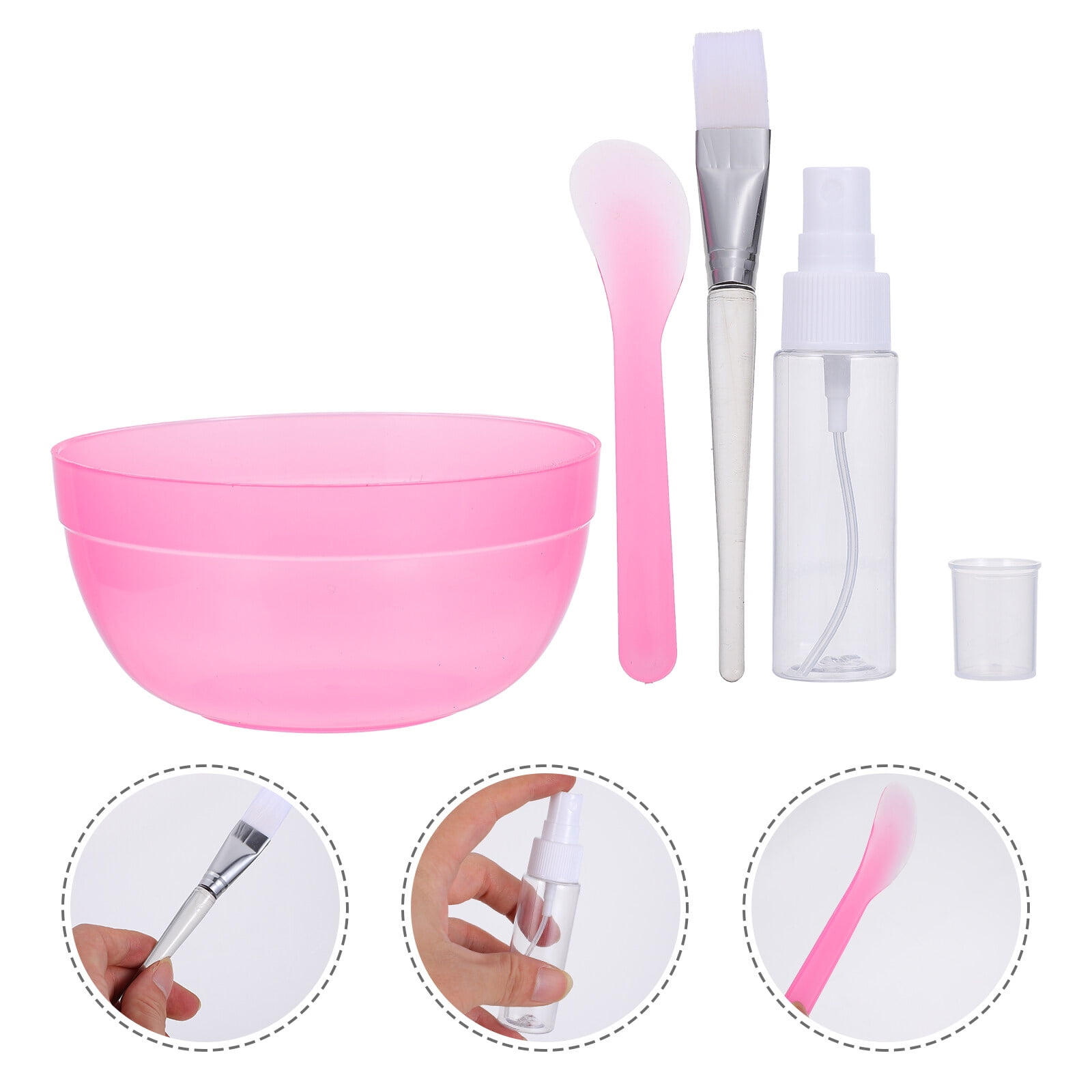IFANLANDOR 1 Set Mask Bowls for Facials 9.0 in Plastic Pink for Women ...
