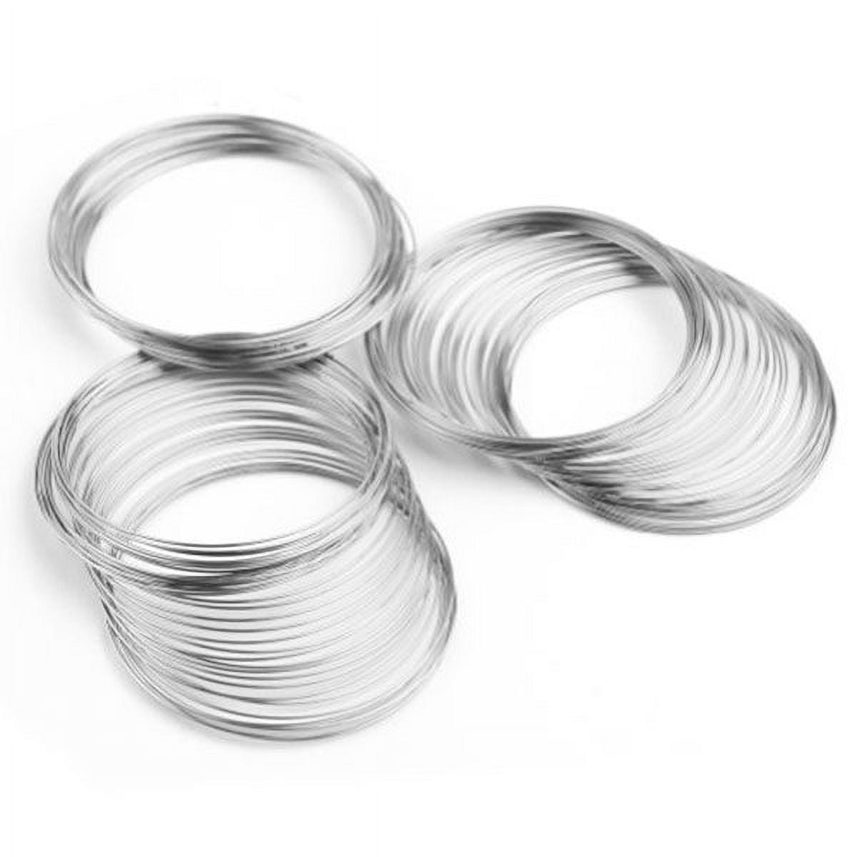 IFANLANDOR 100Pcs Memory Beading Wire Silver Plated Metal Diy Bracelet ...