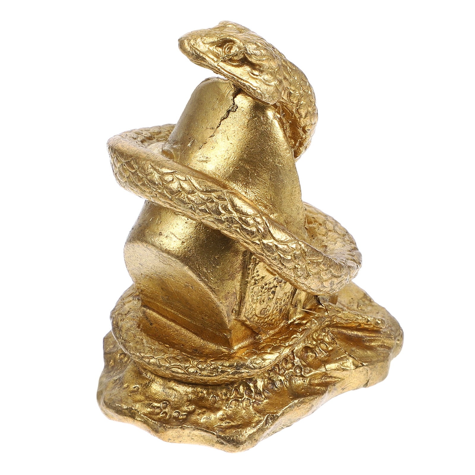 IFANLANDOR 1Pack Cute Snake Statue Golden Copper Craft Ornament For ...