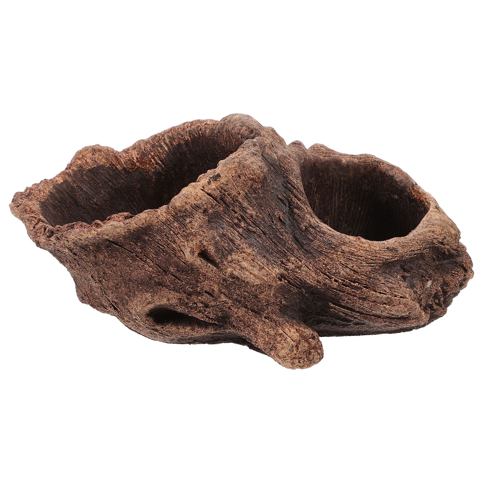 IFANLANDOR 1Set Tree Stump Shape Planter in Dark Brown for Indoor and ...