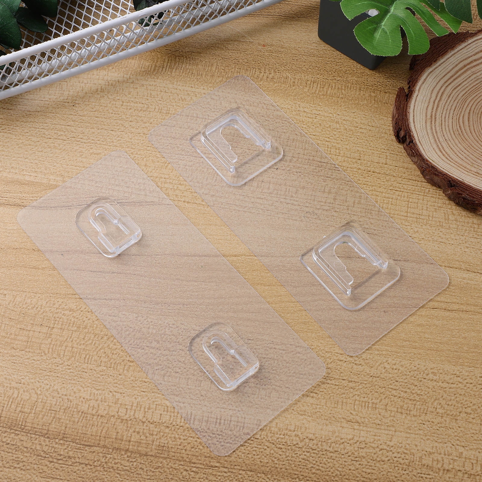 IFANLANDOR 20Sets Clear Adhesive Hooks Double Sided PVC ABS Wall ...