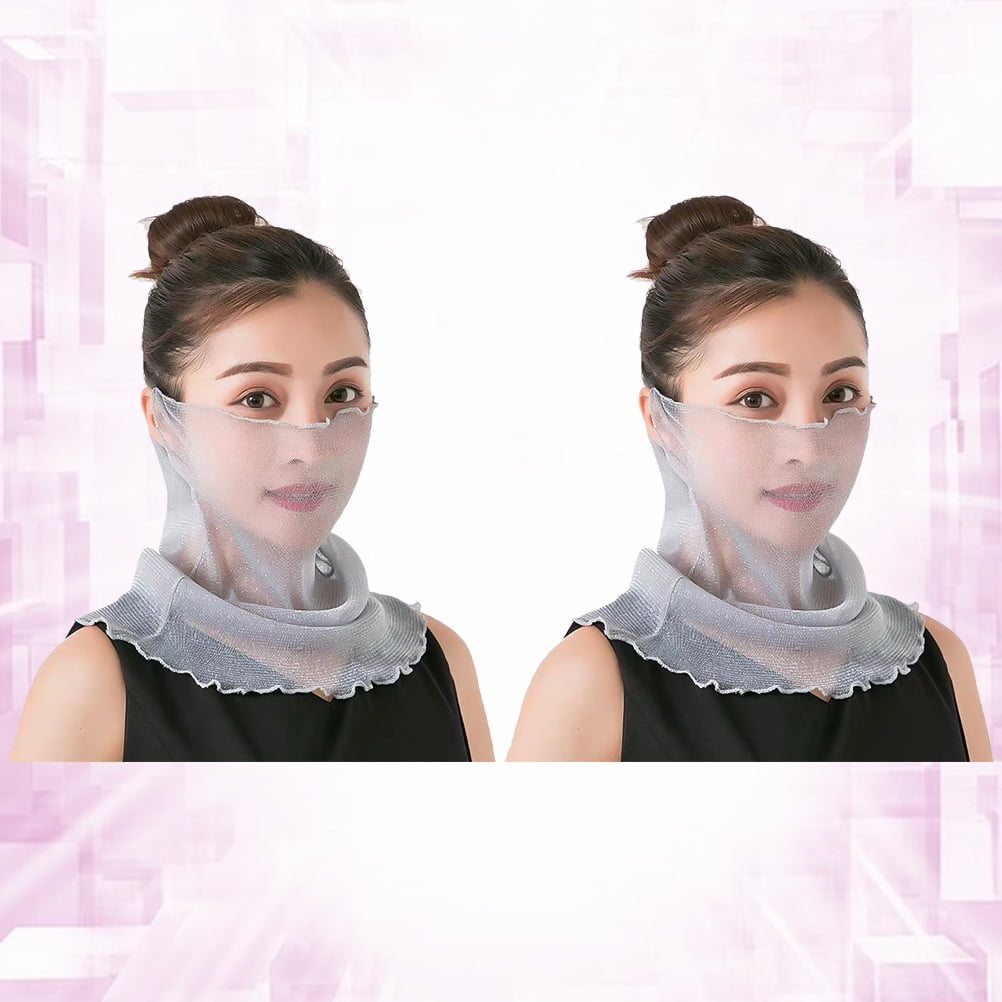 IFANLANDOR 2Pack Thin Veil Sun Protection Veil Light Grey Fabric Square ...