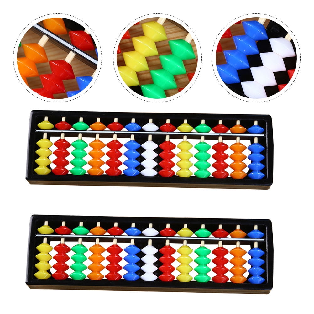 IFANLANDOR 2Pcs Math Arithmetic Bead Toy Abacus for Kids 13 Digits Rods Design ABS Material 20 ...