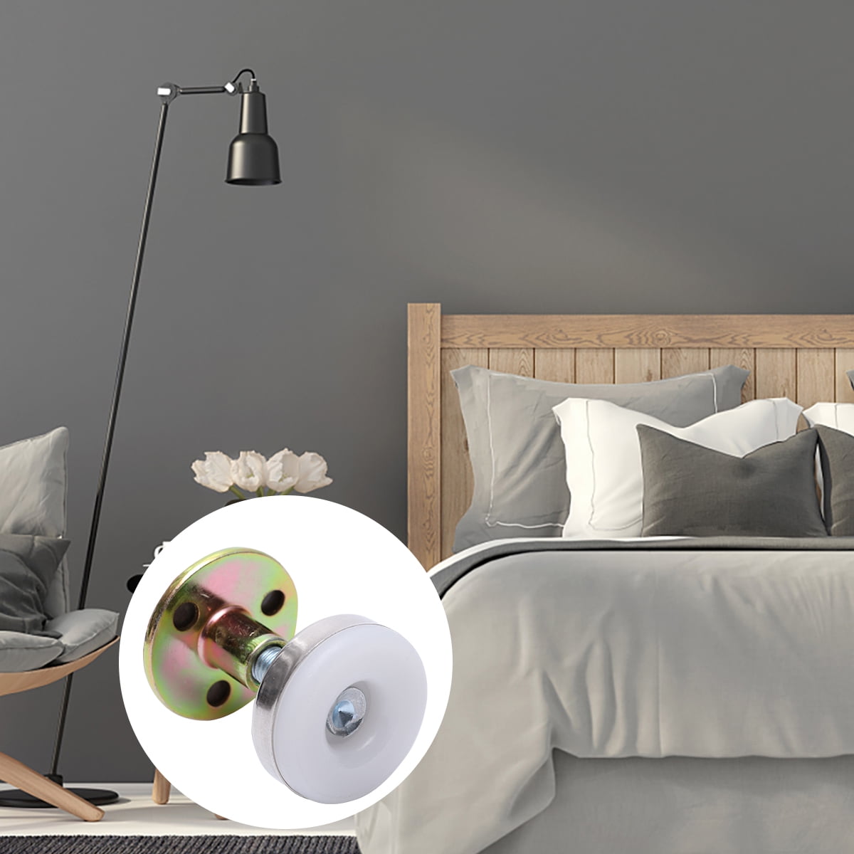 IFANLANDOR 2Set Self Adhesive Fixer Bed Frame Stabilization Adjustable ...