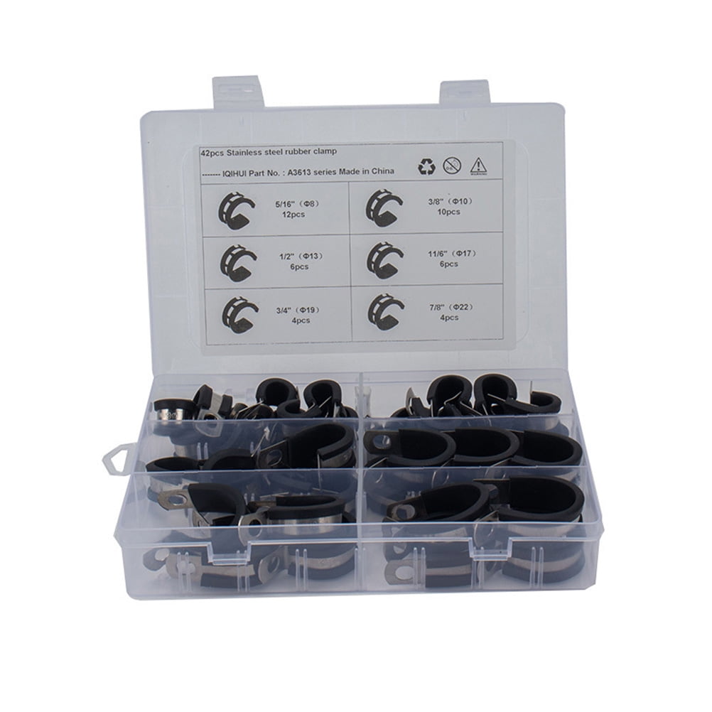 IFANLANDOR 42 Pcs Hose Clip Stainless Steel 304 Cushion Pipe Clamps for ...