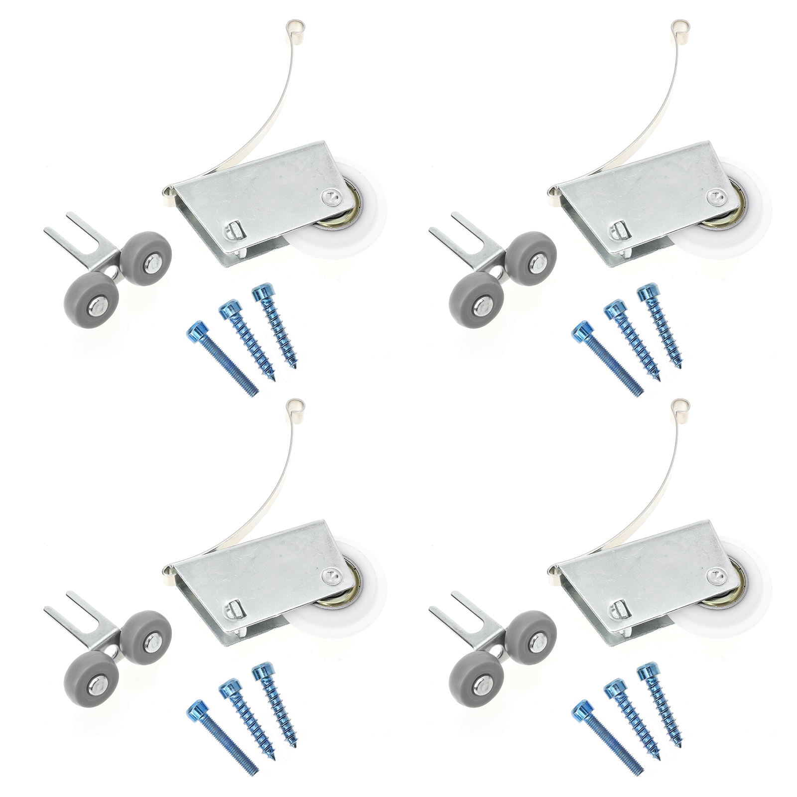 IFANLANDOR 4Set Cabinet Rollers for Sliding Doors Silver Iron Nylon ...