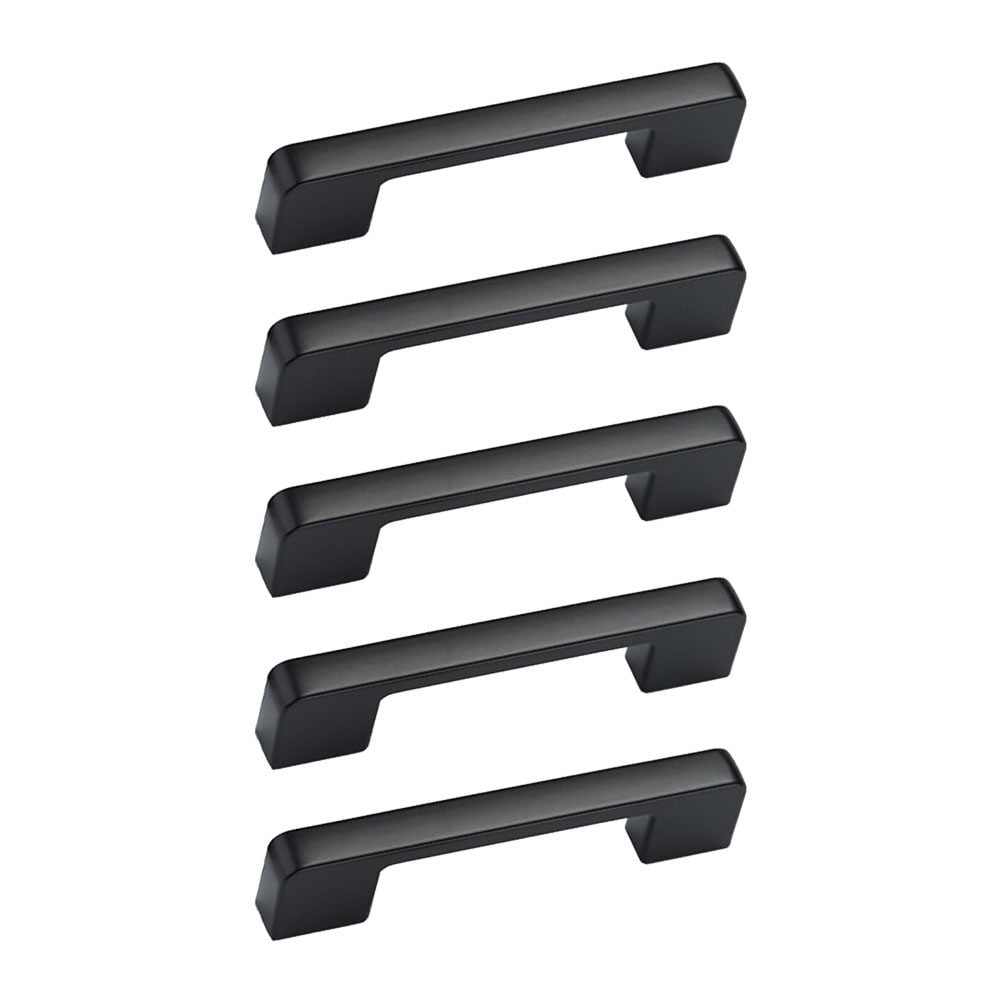 IFANLANDOR 5Pcs Modern Cabinet Handles Black Rectangular Aluminium ...