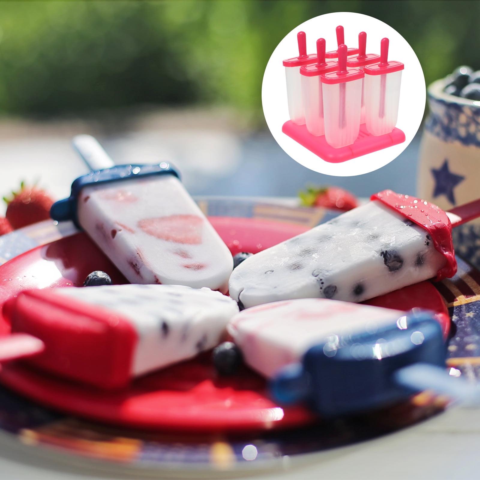 IFANLANDOR 6Pcs Rosy Square Ice Cream Molds Makers for Diy Treats ...