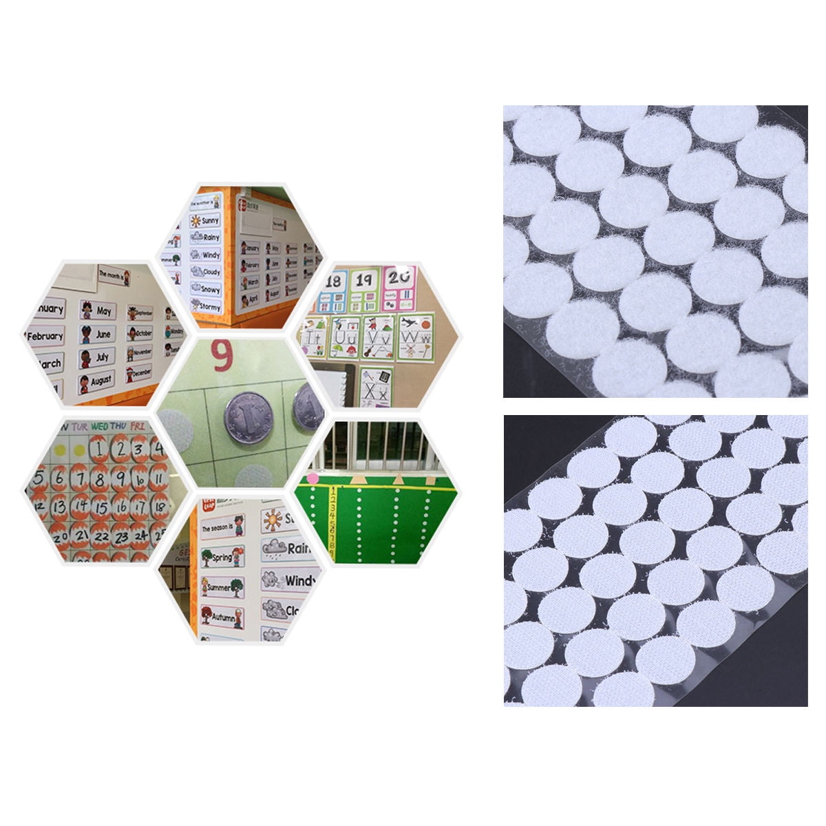 IFANLANDOR 900Pcs Wall Safe Tape Sticky Tapes White Polyester Round ...