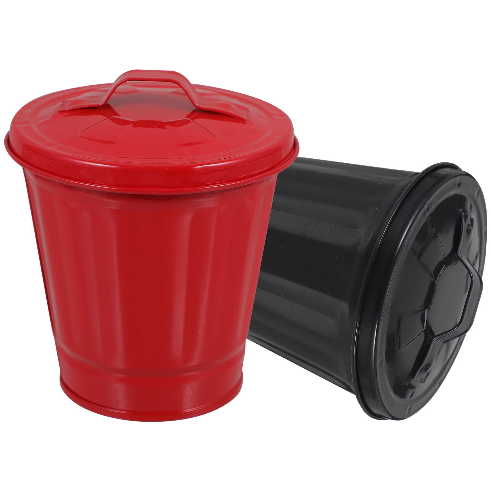 IFANLANDOR Black Red Square Desktop Waste Bin Garbage Storage Organizer ...