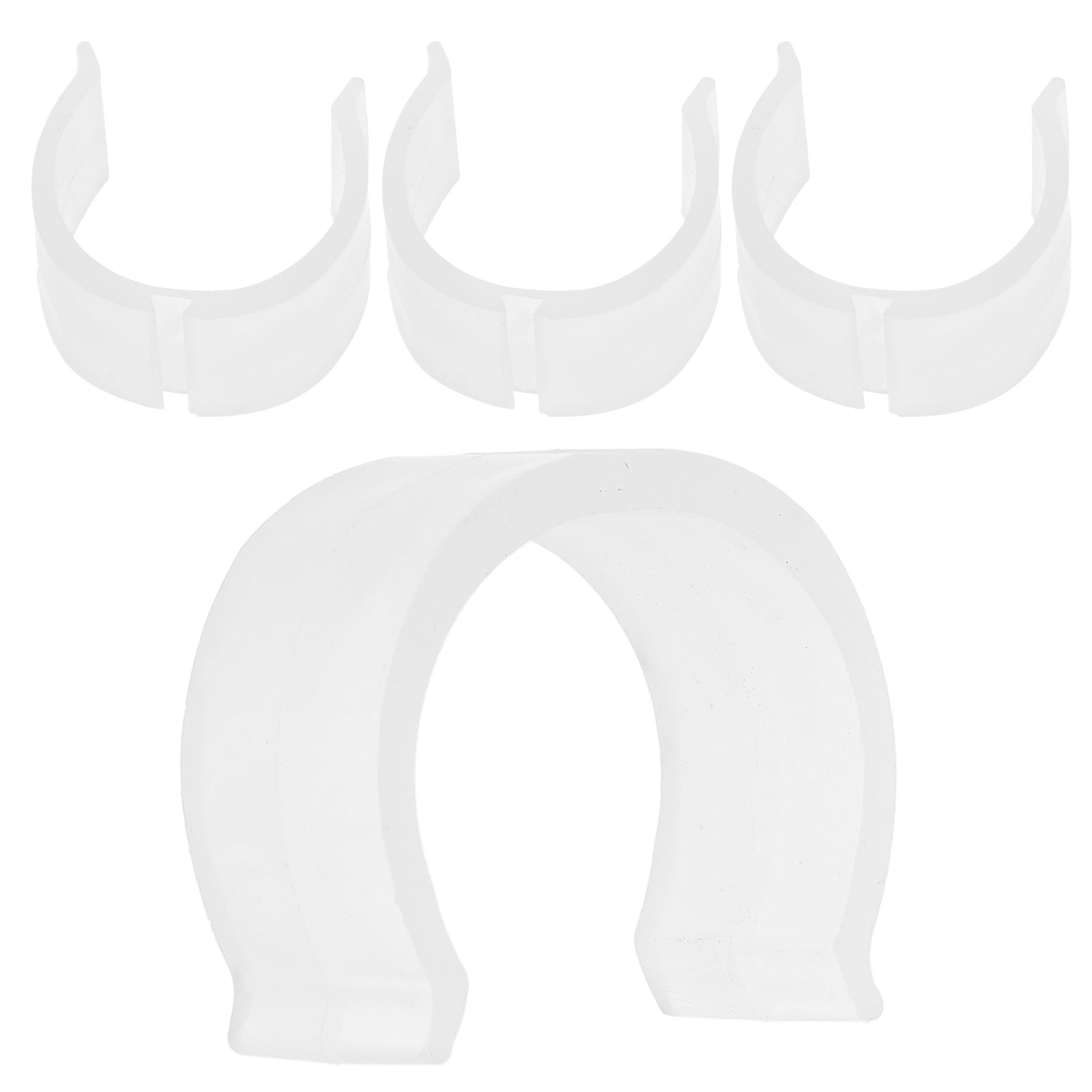 IFANLANDOR Curtain Rod Ceiling Mount 4Set U Shaped White Plastic for ...