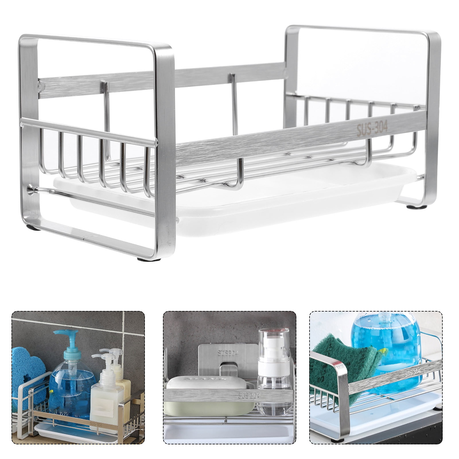 IFANLANDOR Drain Rack for Kitchen Sink 1Set Rectangular Shape Simple ...