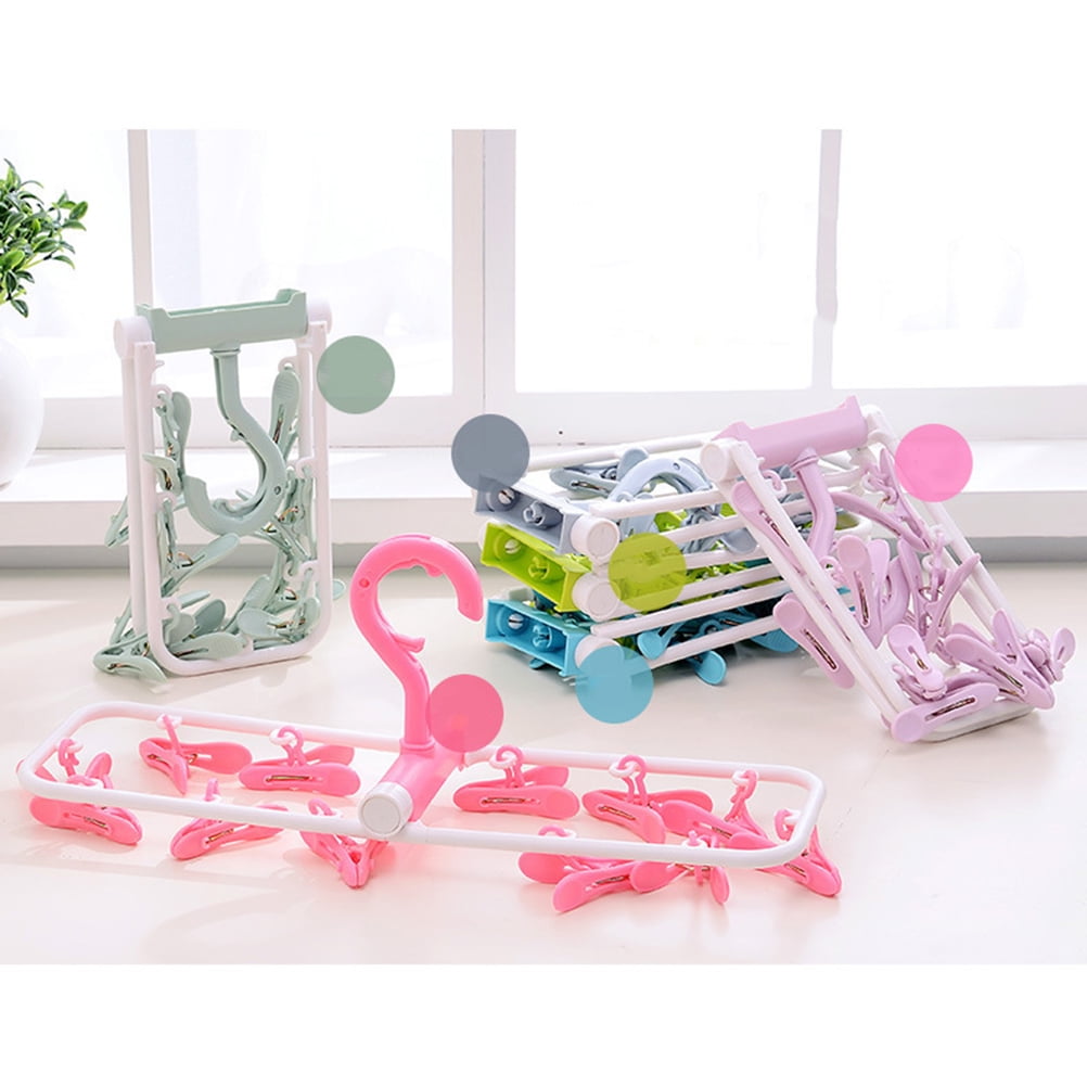 IFANLANDOR Foldable Laundry Hanger With Strong Clips Portable Drip Dry ...