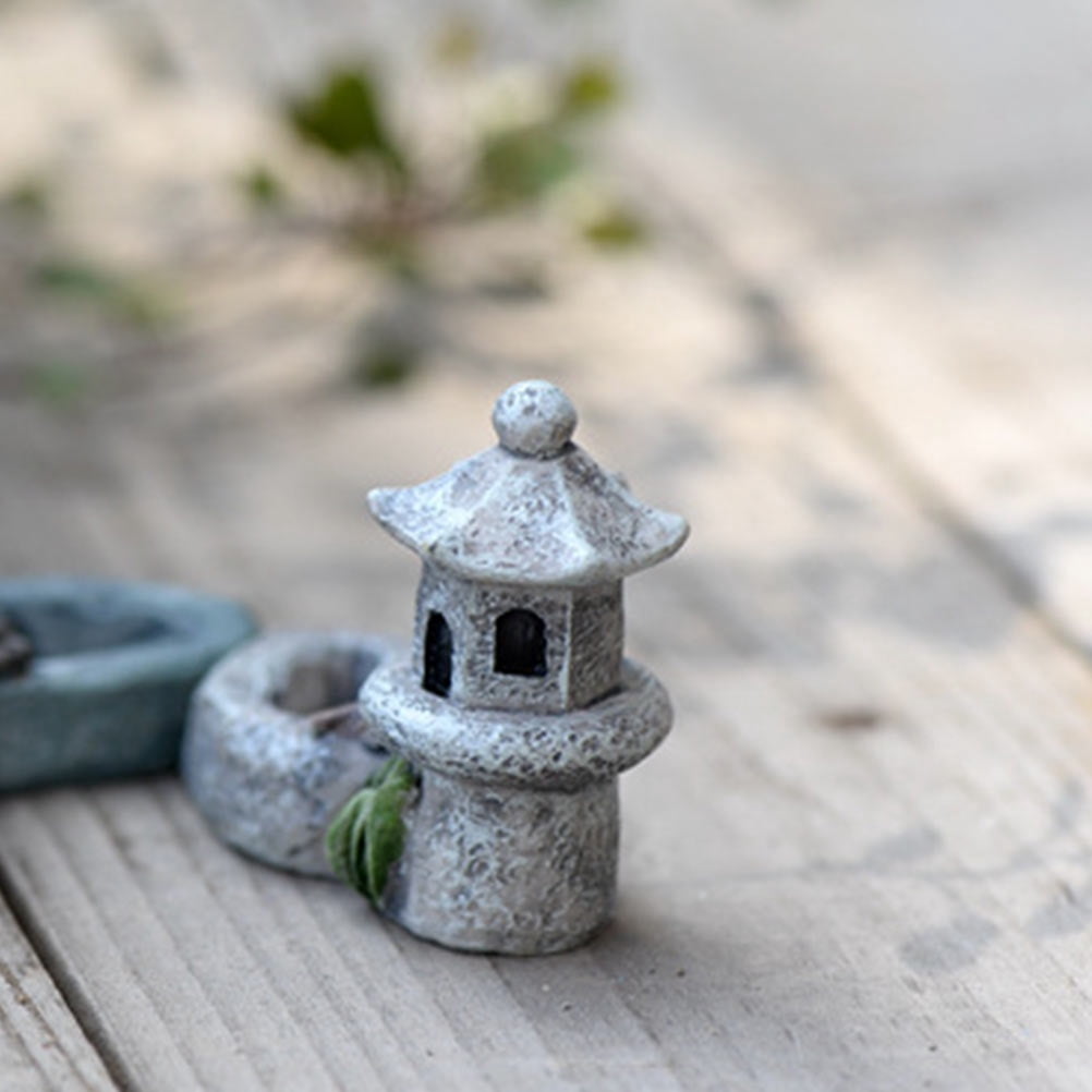 IFANLANDOR Miniature Garden Resin Figurines Accessories Pool Tower for ...