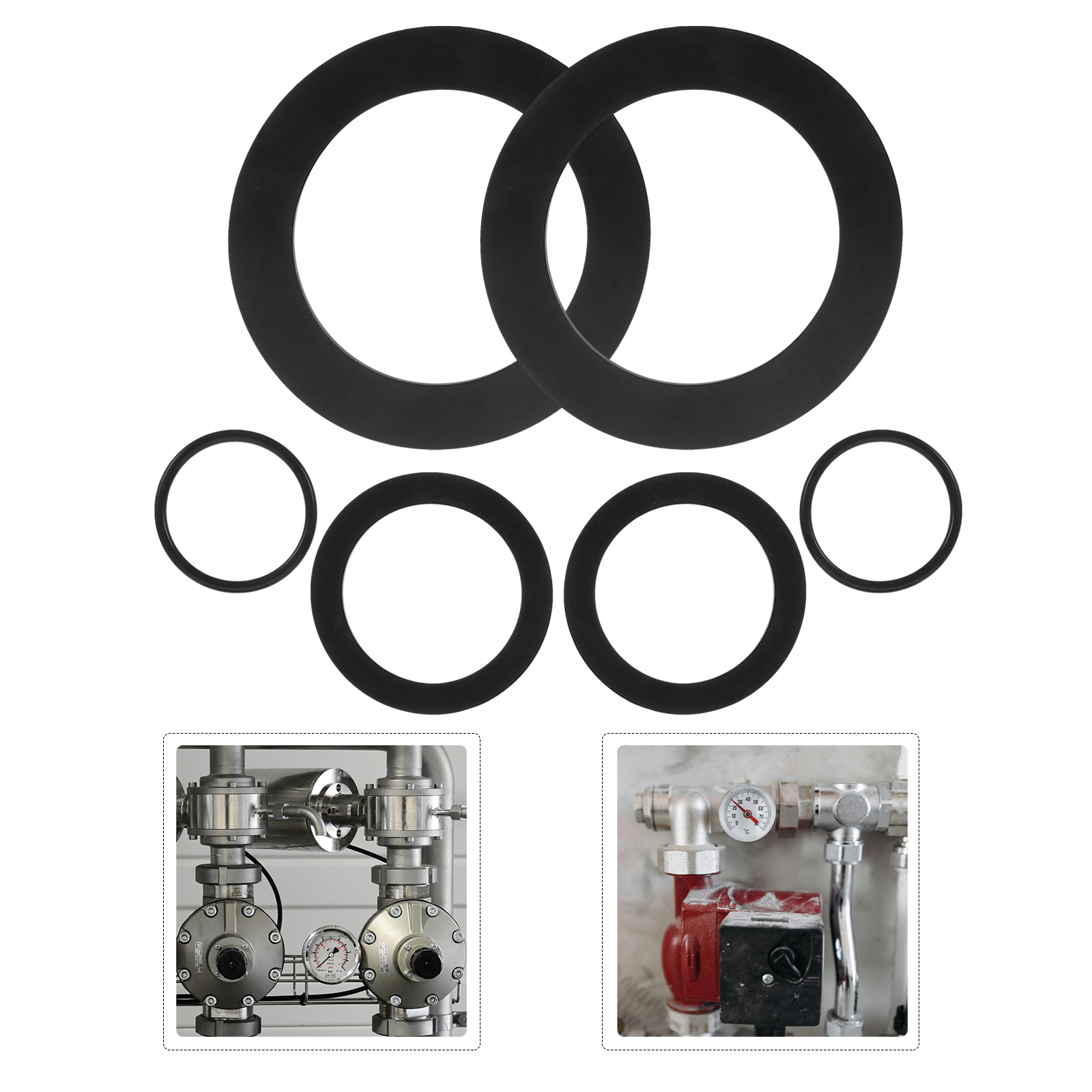 IFANLANDOR Pool Pump Connectors 6Set Black Rubber Seal Ring for Prevent ...