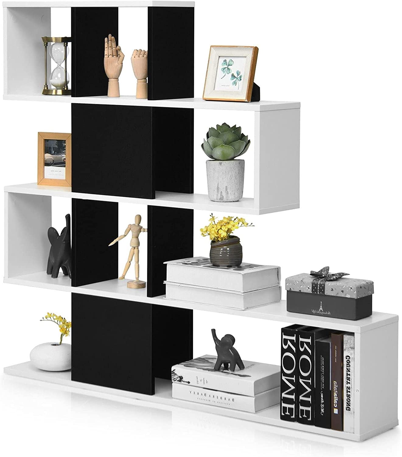 IFANNY 16 Shelves Bookshelf, Open Shelf Bookcase, 5-Tier Display Shelf ...