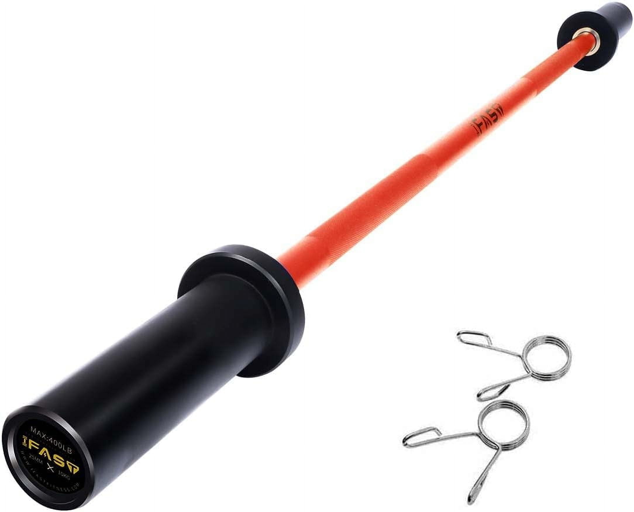 IFAST Olympic Barbell Bar 4FT Solid Chrome Barbell with Bearing, 7.2FT ...