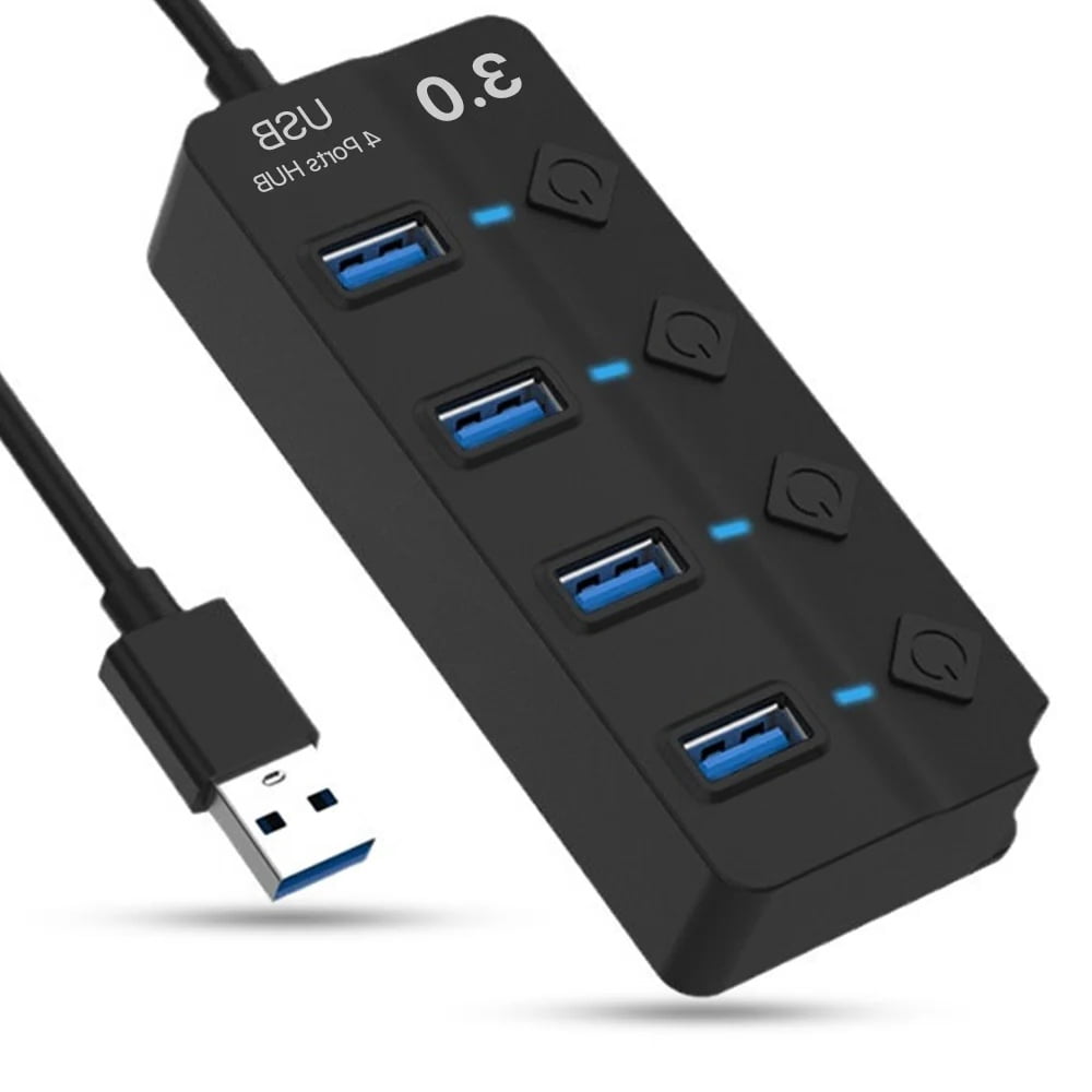 IFCOW 4 Ports USB Hub Splitter 3.0 for Desktop Laptop Computer, USB ...