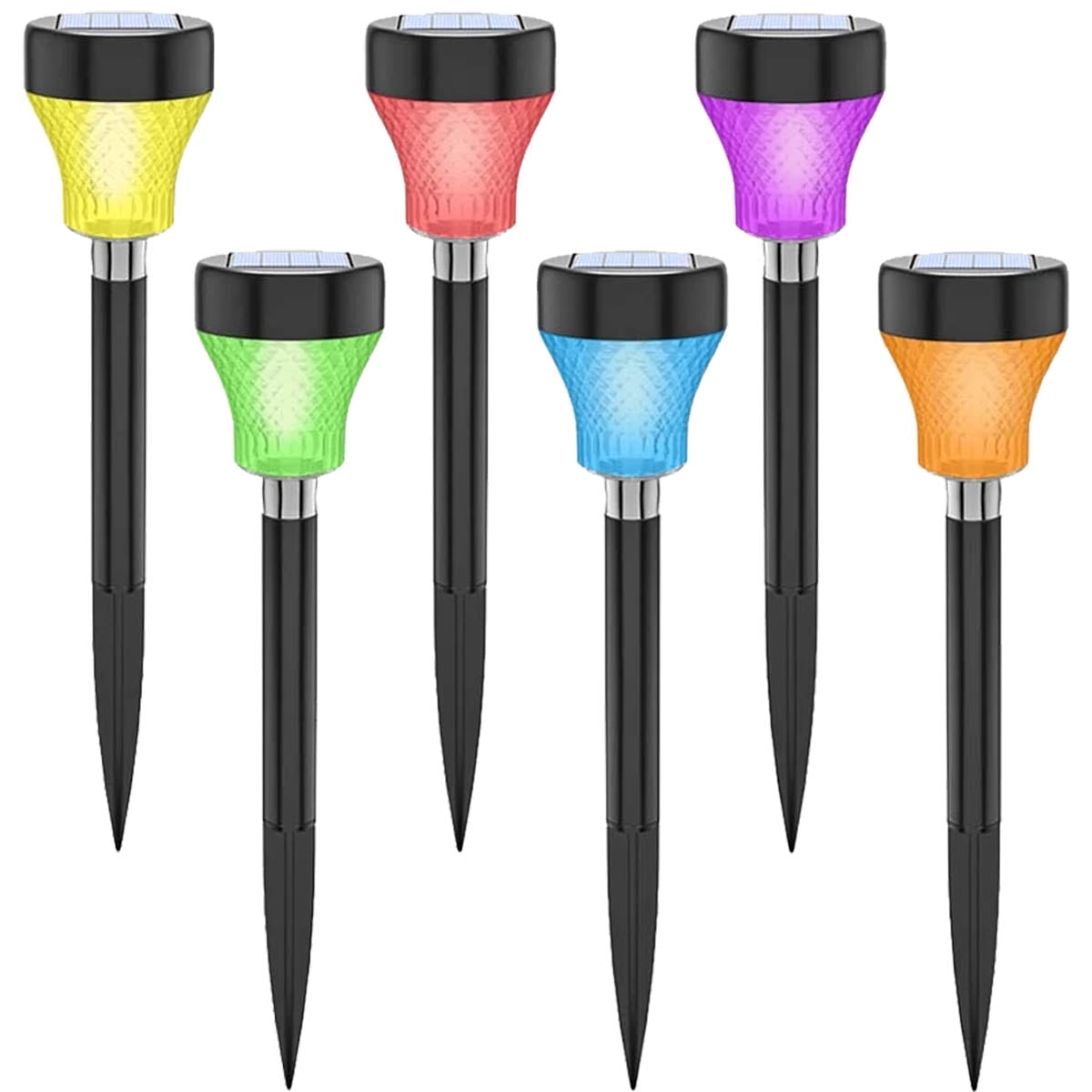 IFCOW 6 Packs Solar Garden Light, Color Changing Solar Pathway Lights ...