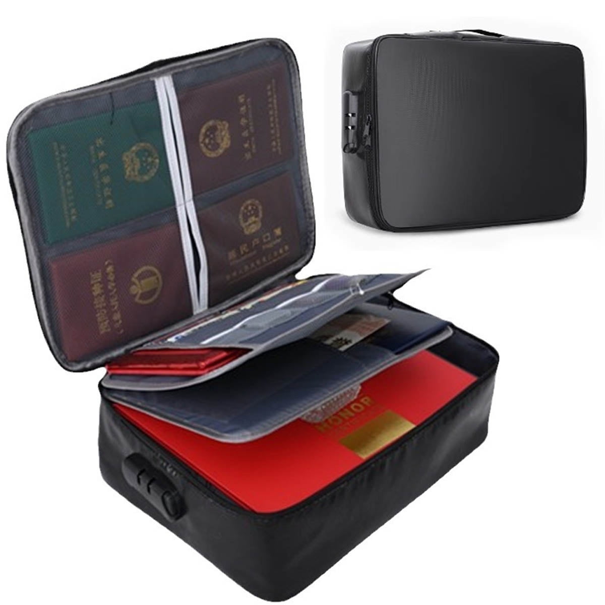 IFCOW File Organizer Bag , Locked Fireproof Document Organizer Case ...